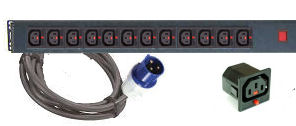 KVM Choice, UK:PDU-IECL-V-C13-12-16A 12 x C13 Port Locking Sockets ( IEC Lock )Vertical ...