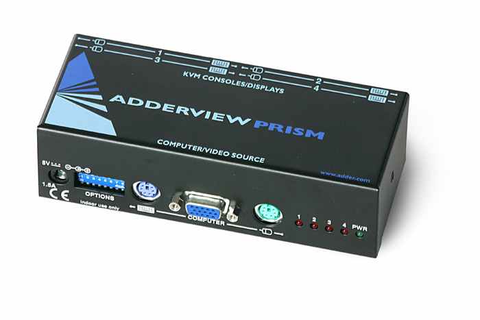 KVM Choice, UK:Adder AVP4-UK AdderView Prism 4-Port Reverse KVM/DA ( KVM Sharer / KVM Splitter ...