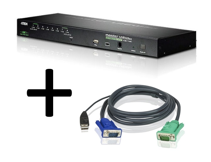 KVM Choice, UK:CS1708i-KIT-03 - ATEN Bundle - CS1708i IP 8*VGA/USB 1.8m ...