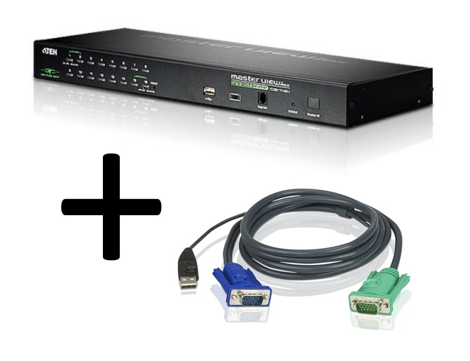 KVM Choice, UK:CS1716i-KIT-03 - ATEN Bundle - CS1716i IP 16*VGA/USB 1 ...