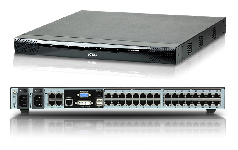 KN4132VA - Aten - 1-Local/4-Remote Access 32-Port Cat 5 KVM over IP Switch with VM with Panel ...