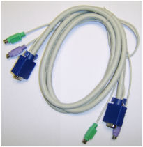 PDU Choice KVMC-E-VKVM-10 triple-coaxial PS2 KVM cable, male-male ...