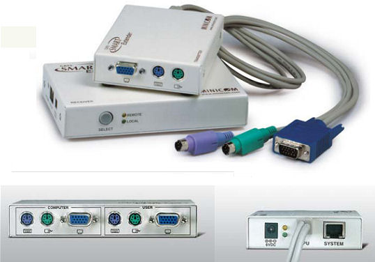 KVM Choice, UK:0DT23001 Minicom CAT5 SMART PS/2 KVM Extender, with ...