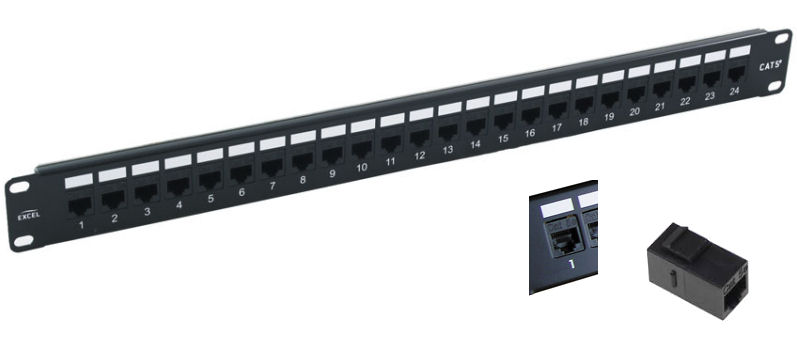 PDU Choice PP-LC-5E-24-CP Excel 24 Port Cat5e - RJ45 Though Coupler ...