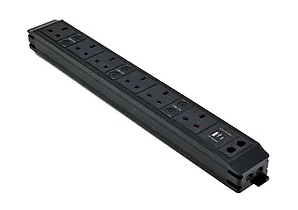PDU Choice P-Pack6/2DCU - P-Pack Underdesk PDU with 6x UK Sockets, Dual ...