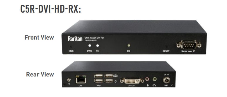 KVM Choice, UK:C5R-DVI-HD-RX Raritan Cat5 Reach Receiver Only DVI-D ...