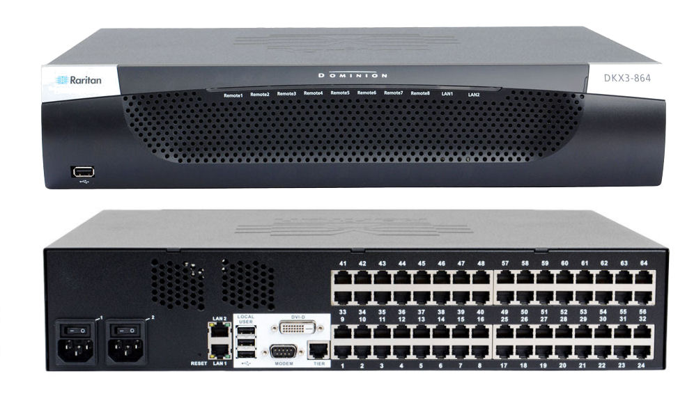 KVM Choice, UK:DKX3-864 Raritan ( Dominion KX III ) 8 IP users, 1 Local ...