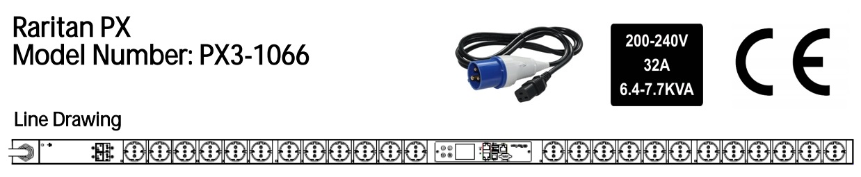 PDU Choice PX3-1066 - Raritan Unit Metered iPDU: Single Phase, 230V AC ...