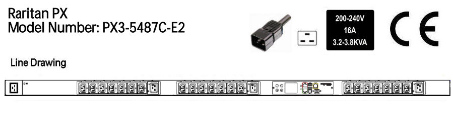 PDU Choice PX3-5487C-E2 - Raritan iPDU: 230V, 16AC20, 24 Outlets (21x ...