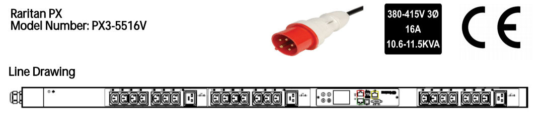 PDU Choice PX3-5516V-M5 - Raritan Outlet Metered/Switched iPDU: 3-Phase ...