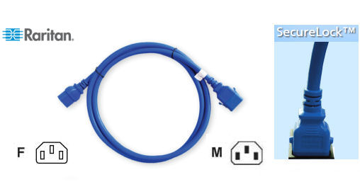 PDU Choice SLC14C13-0.5MK2-6PK 0.5 Mtr Raritan SecureLock locking cable ...