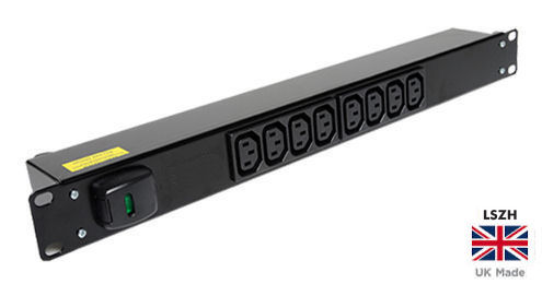 PDU Choice PDB-IEC8HC14 8 Way Horizontal C13 Socket PDU to C14 Plug 1U ...