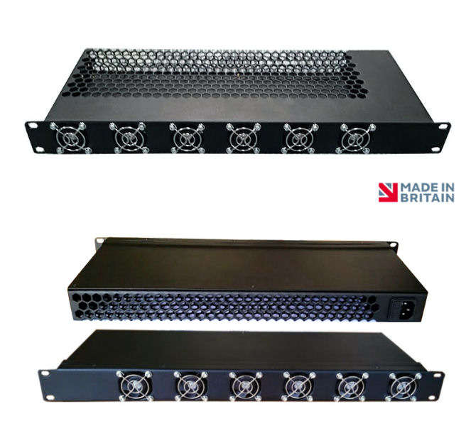PDU Choice KWF-6HRM-IN Rack mountable 1U horizontal 6 way Quiet DC ...
